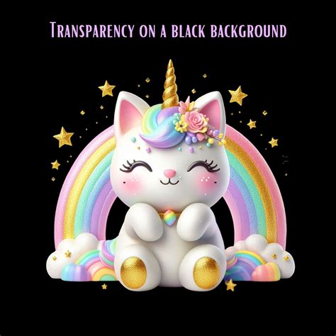 Caticorn Cute Kawaii Chibi Caticorn Clipart Png Instant Download