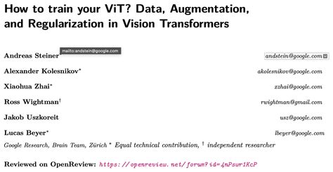 쉽게 설명하는 논문리뷰 How To Train Your Vit