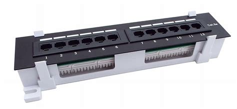 Cnaweb 12 Port Vertical Cat5e 110 Rj45 Network Patch Panel 568a 568b W Bracket