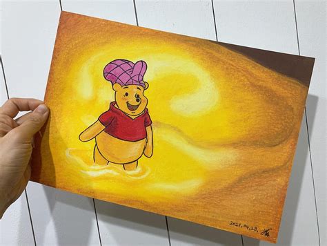 아기곰 푸우 오일파스텔 Ys님의 작품입니다 🍯 퇴근후 Motorforkartwork