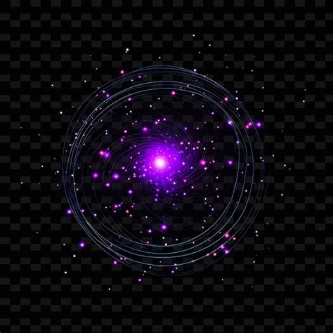 Premium Psd Neon Lines Star Cosmic Purple Dotted Neon Lines Planets