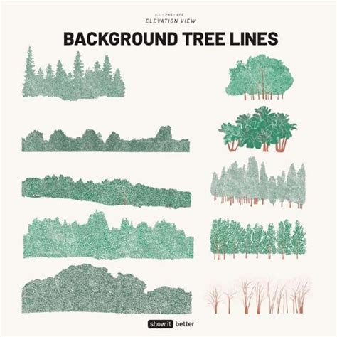Background Tree Lines Pack Show It Better Architecture Collage Architecture Illustration