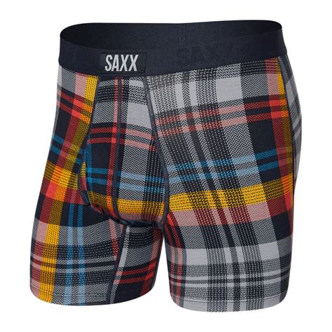 Saxx Ultra Super Soft Boxer Brief Fly Multi Free Fall Plaid Summit Gear