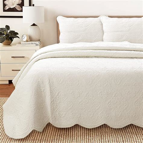 Cozy Line Home Fashions 100 Cotton Medallion Off White