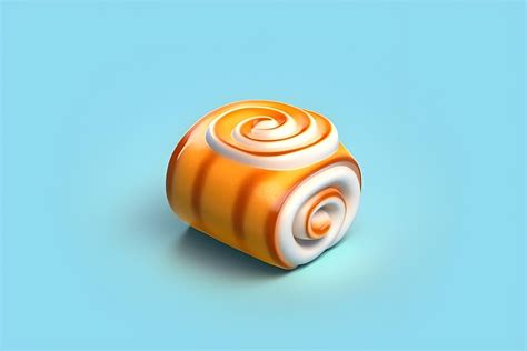 Premium Ai Image A Candy Roll With A White And Orange Swirl Design On It