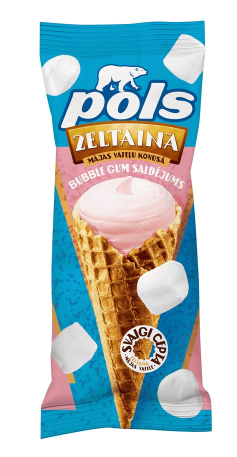 Bubble Gum” Ice Cream With Tutti Frutti Flavour And Marshmallows In