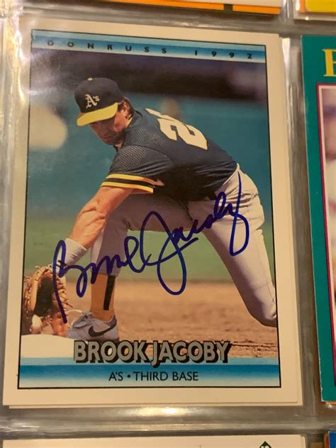 Brook Jacoby Autographed Signed 1992 Donruss Card Indians Coa Ebay