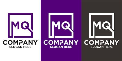 Premium Vector M Q Lettering With Square Design Vector Template
