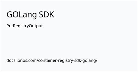 PutRegistryOutput GOLang SDK