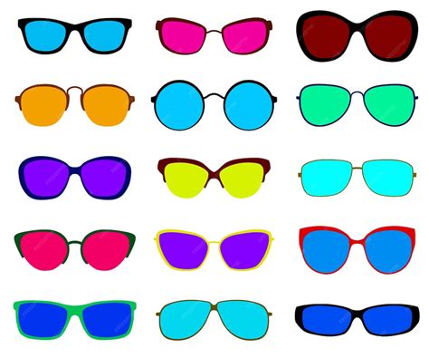Premium Vector Set Of Sunglasses Flat Design