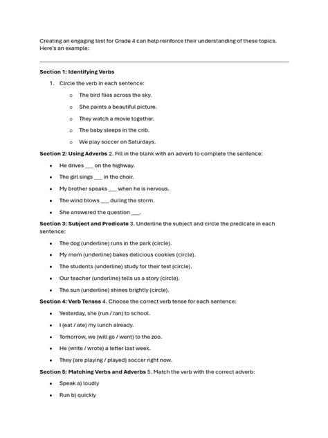 Grade 4 English Test Paper 2 Pdf