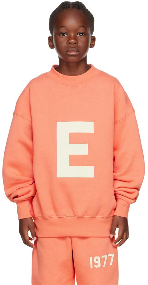 Enfant Pull Molletonné Rose à Logo Par Essentials Ssense France