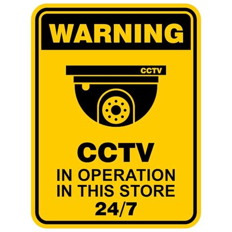 Cctv 24시간 녹화중이라는 경고문 프리미엄 벡터