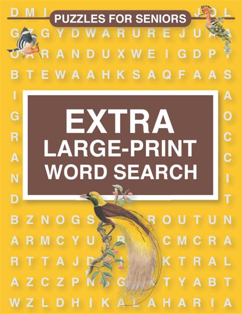 Extra Large Print Word Search Puzzles For Seniors Themed Word Search