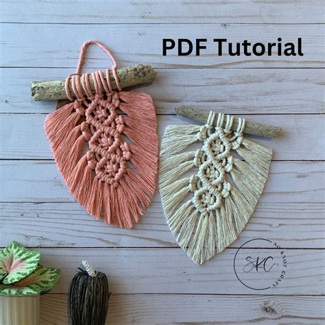 Macramé Leaf Tutorial Printable Diy Macramé Pattern Beginner
