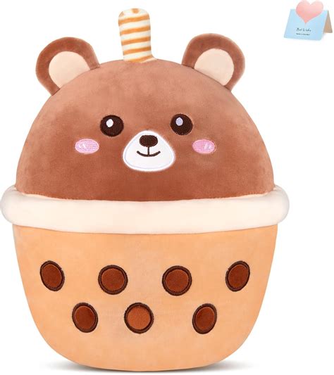 Cozyworld Bear Boba Tea Plush Cute Bubble Tea Bear Stuffed