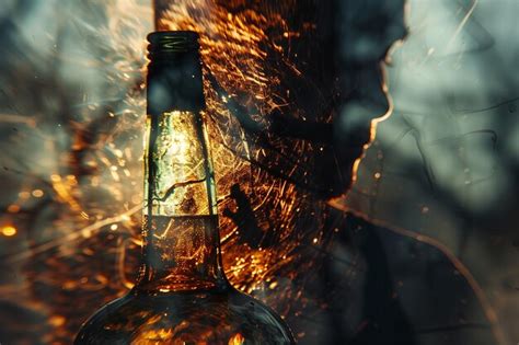 An Abstract Of A Human Figure Trapped Inside A Giant Glass Bottle With