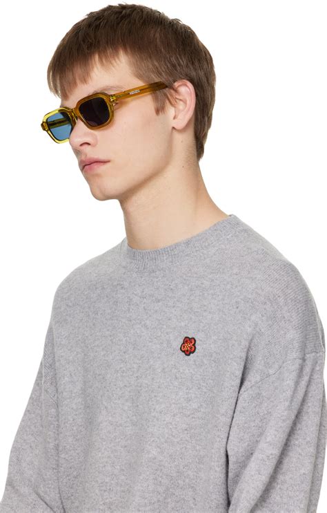 Kenzo Yellow Rectangular Sunglasses Kenzo