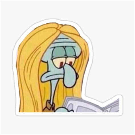 Squidward Wig Stickers Redbubble