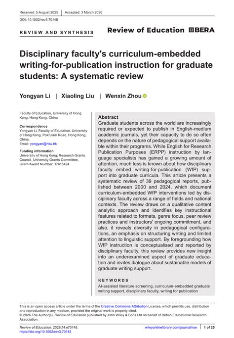 Pdf Disciplinary Facultys Curriculum‐embedded Writing‐for