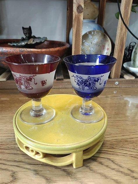 日本直采江戶切子兩客玻璃夫妻高臺對杯買家連結 Yahoo拍賣