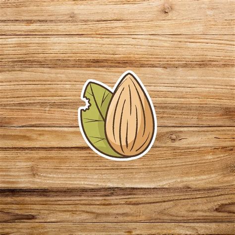 Almond Nut Sticker Healthy Vegan Snack Illustration Decalphone Decal