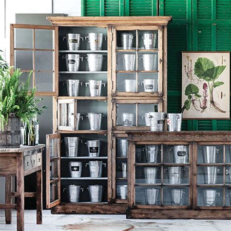 Glass Door Pine Farmhouse Display Cabinet Antique Farmhouse