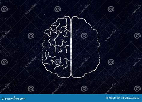 Left Brain Vs Ight Brain Brain With Empty Right Side And Left Side
