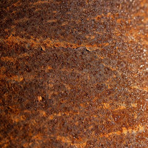 Close Up Of Rust Texture On A Metallic Surface Featuring A Rough Uneven Appearance Stock