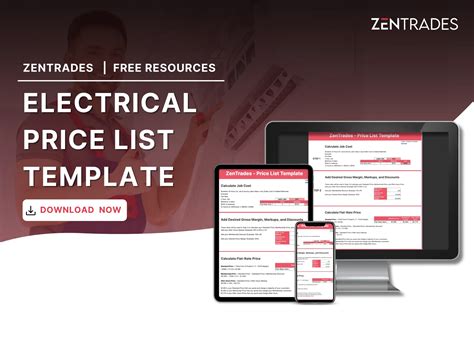 Flat Rate Electrical Price List Template