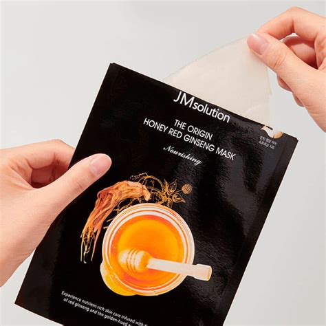 Питательная тканевая маска Jmsolution The Origin Honey Red Ginseng Mask
