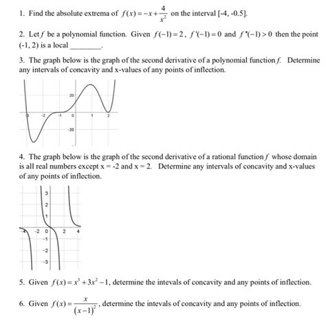 solved 4 1 find the absolute extrema of fon the interval