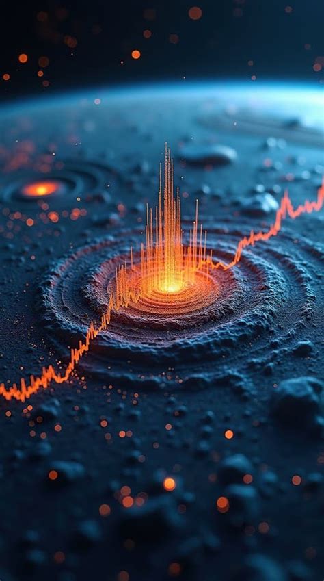 Seismograph Displaying Vivid Earthquake Data With Glowing Precision