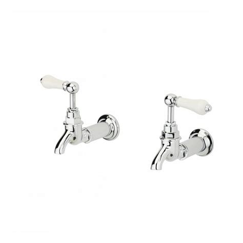 Rudge And Co Pevensey Wall Mounted Bib Taps Pair With Optional Handles