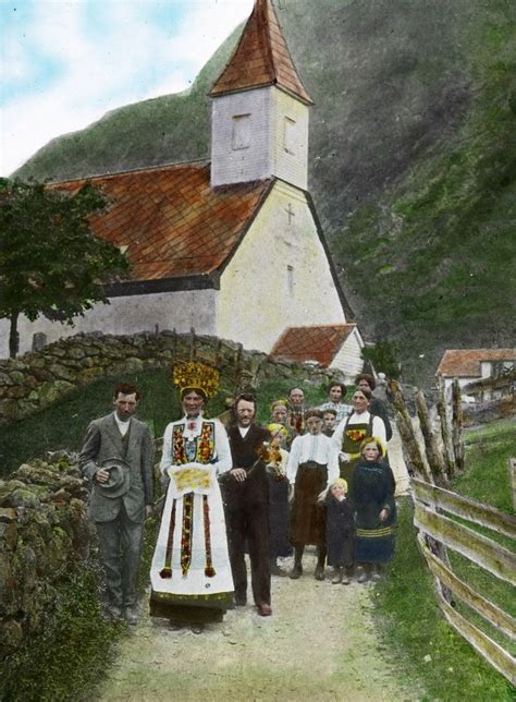 Wedding Procession Eidfjord Church Ca 1915 Oldeskaret Olden Norway
