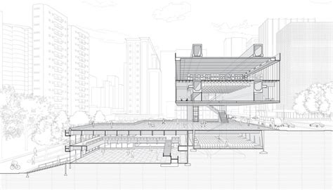 São Paulo Museum Of Art Lina Bo Bardi Architectural Section Ltl