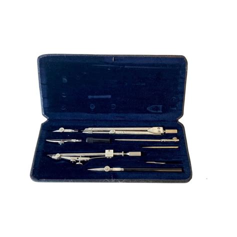 Soviet Compasses Dividers Half Set Original Black Case Collectible
