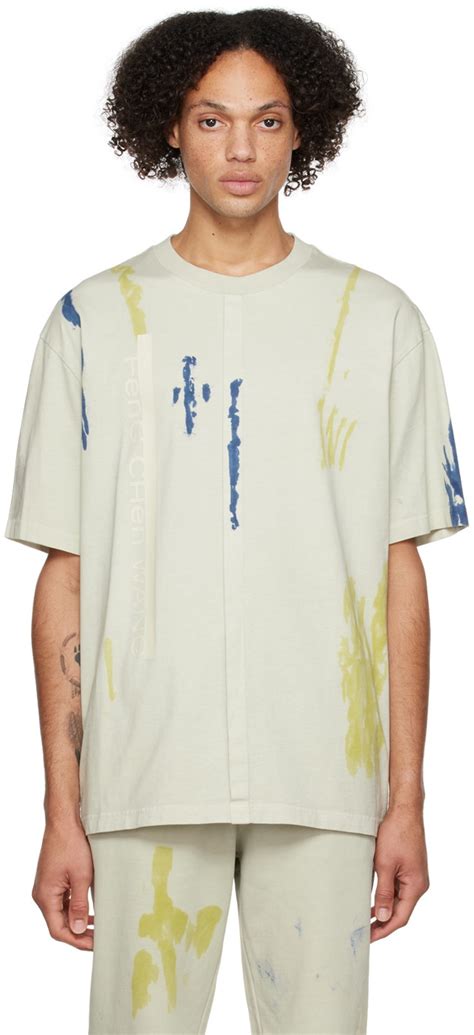 Feng Chen Wang Beige Tie Dye T Shirt Feng Chen Wang