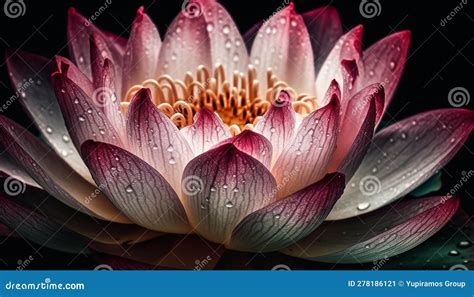 Single Lotus Blossom Reflects Beauty In Nature Generated By Ai Stock