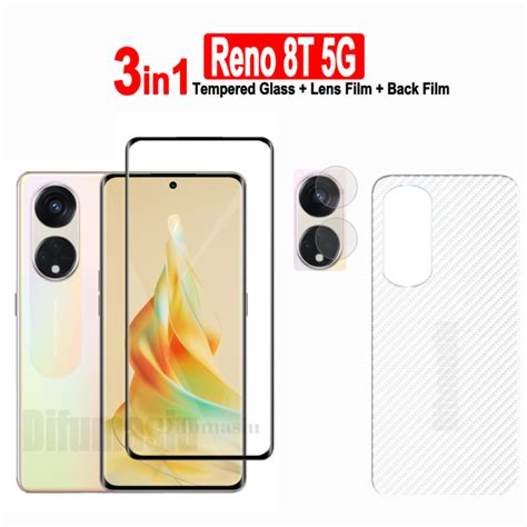 3in1 For Oppo Reno 8t 5g Tempered Glass Full Curved Screen Protector