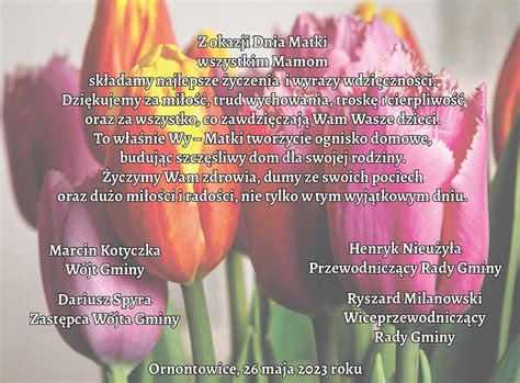 Dzień Matki Portal Gminy Ornontowice