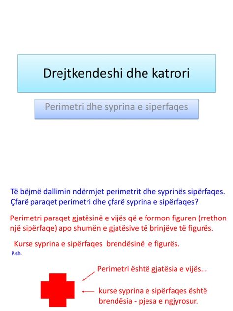 Drejtkendeshi Dhe Katrori Perimetri Dhe Syprina E Siperfaqes Pdf