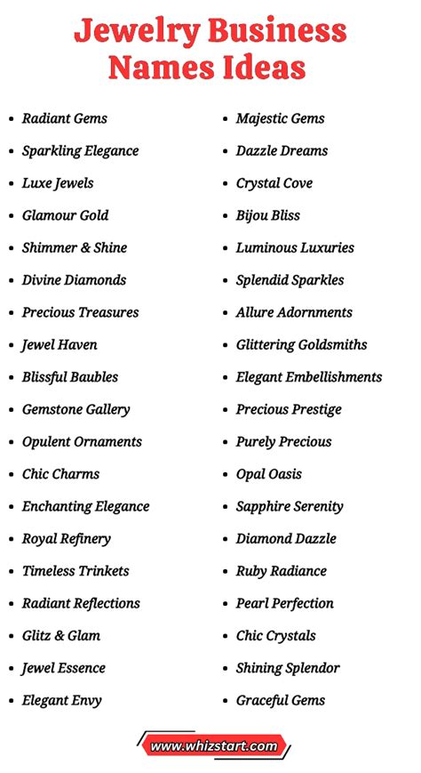 Jewelry Business Names Ideas 650 Unique Suggestions Whiz Start