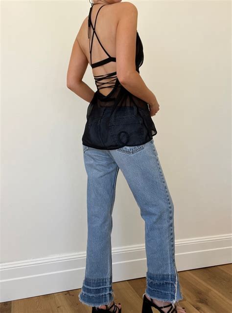 Vs Sheer Halter Tie Top Swindle My Soul