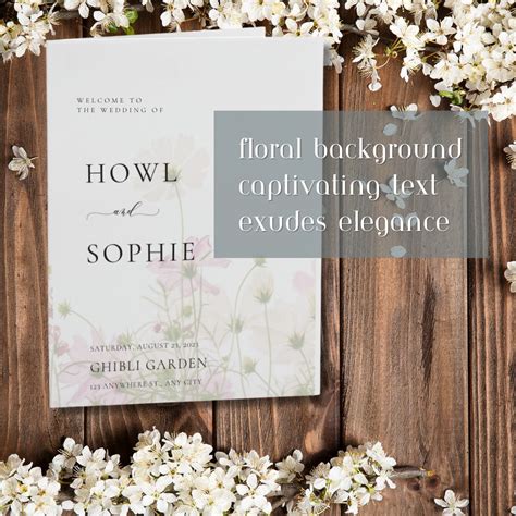 Wedding Program Template Bifold Wedding Card Wedding Ceremony Etsy