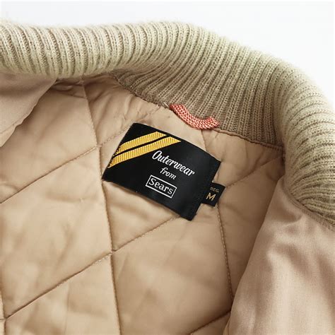 〜80s Sears Quilted Lining Rib Shawl Collar Car Coatusedvintage Men
