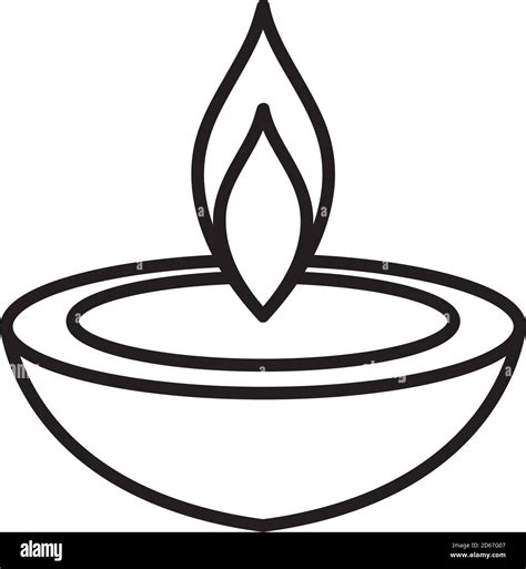 Diya Clip Art Black And White