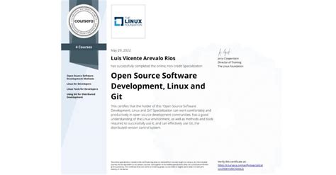 Luis Vicente Arévalo Ríos On Linkedin Completion Certificate For Open