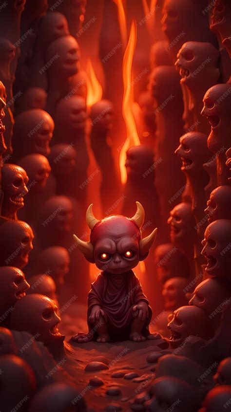 3d Hell Cartoon Character Illustration Premium Ai Generated Image
