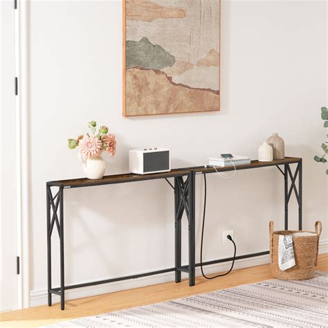 17 Stories Naun 787 Console Table With Power Outlet Narrow Sofa Table And Reviews Wayfair